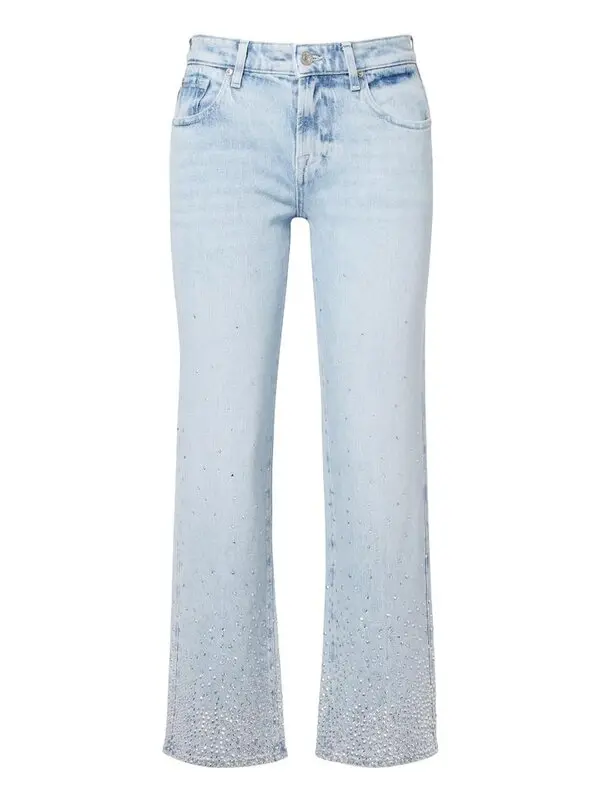7 For All Mankind Calie Embellished Straight Jeans - Blue