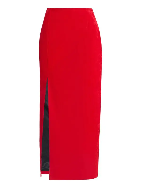 Marie Adam-Leenaerdt Display Pencil Midi Skirt - Red