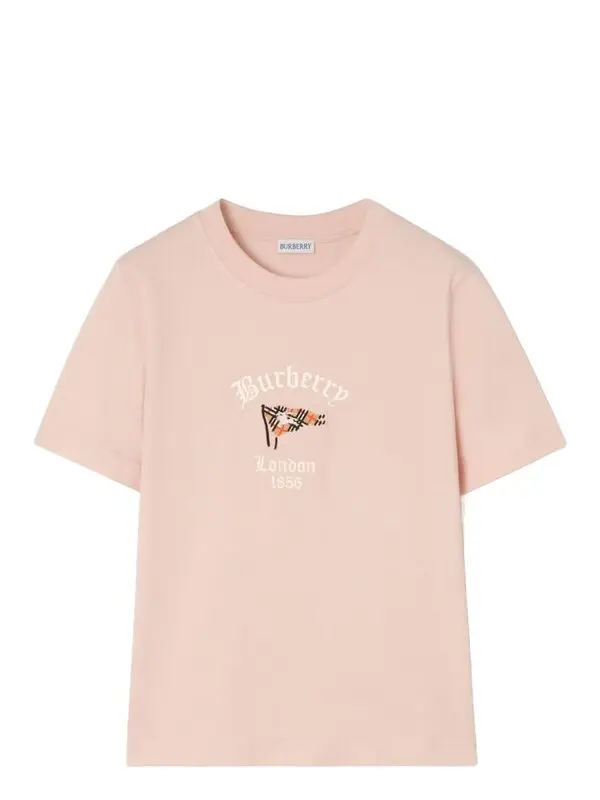 Burberry Check Flag Cotton T-shirt - Compact Pink