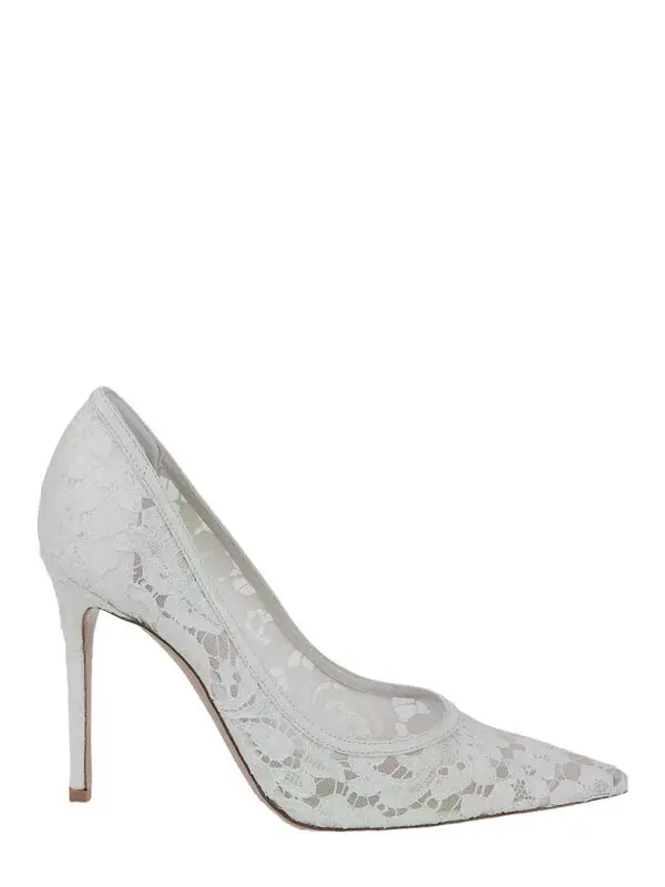 GIANVITO ROSSI Claudia Lace Pointed-toe Stiletto Pumps - White
