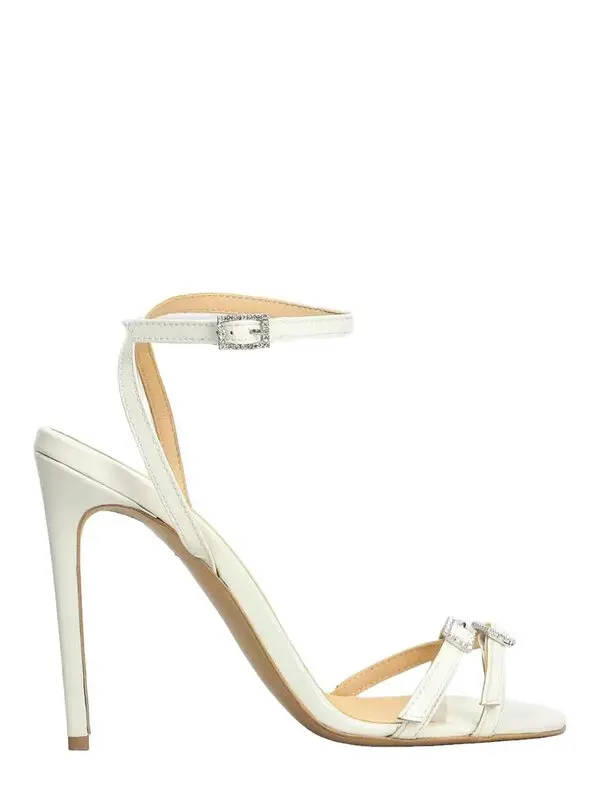FRATELLI RUSSO White Leather Stiletto Heel Sandals - Neutrals