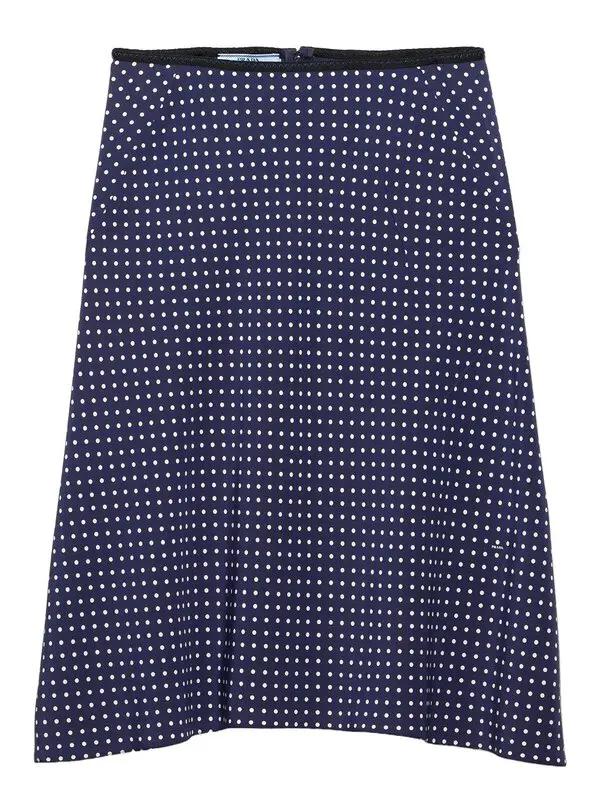 Prada Polka-dot Marocain Skirt - Blue/white