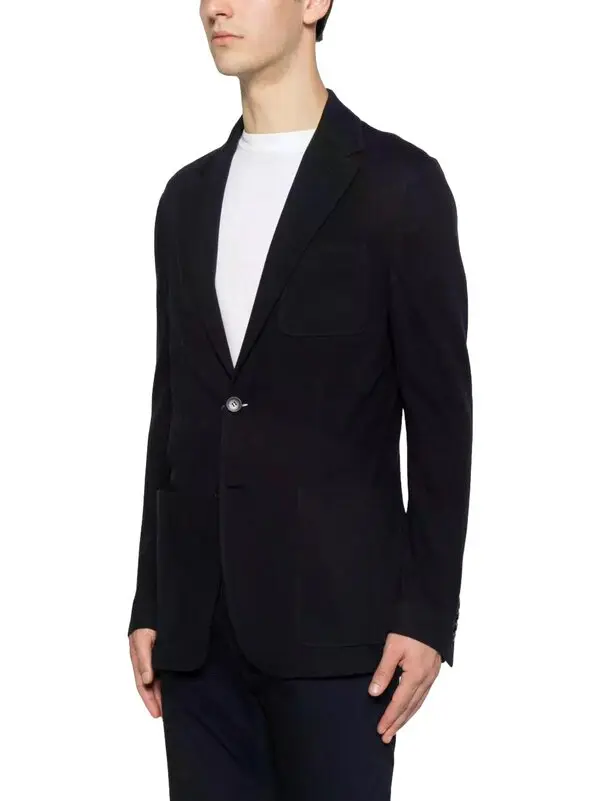 Canali Notched-lapel Patch-pocket Blazer - Blue