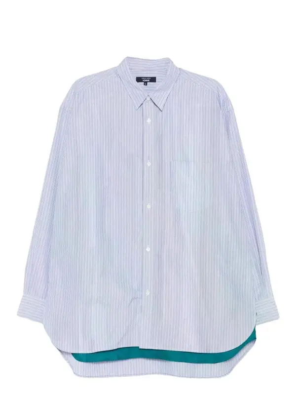 Comme Des Garçons Striped Layered Shirt - Blue