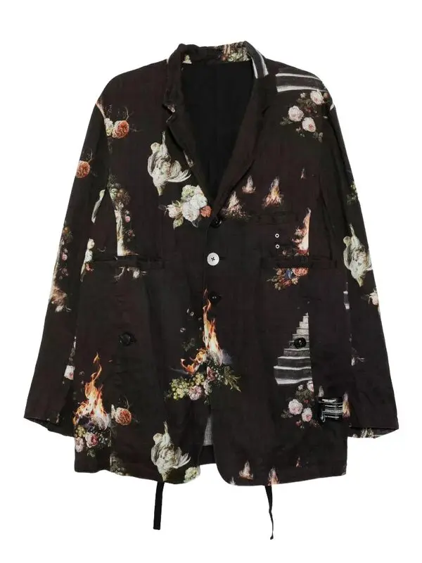 Undercover Graphic Print Blazer - Brown