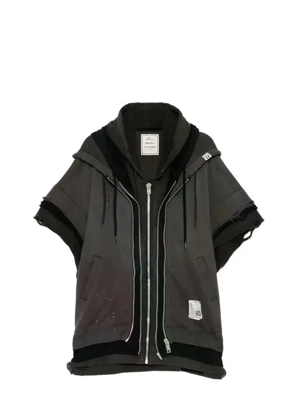Mihara Yasuhiro Distressed Layered-effect Hoodie - Grey