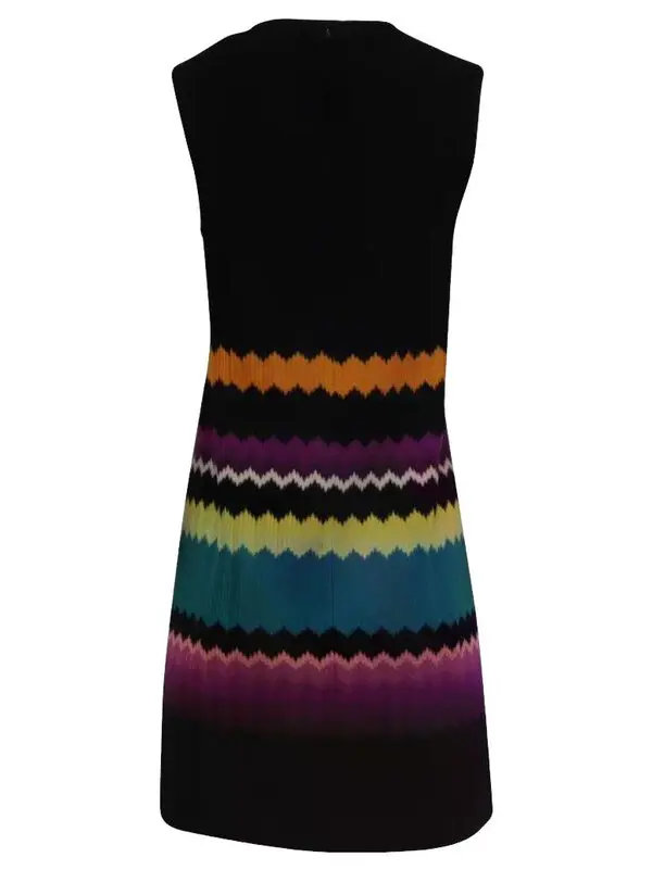 Missoni Multicolor Zig-zag Pattern Sleeveless Mini Dress - Black