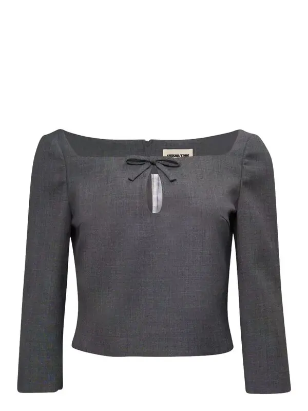 SHUSHU/TONG Bow-detail Top - Grey