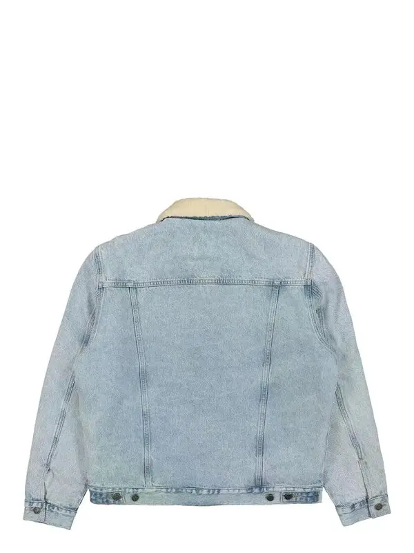 Guess Sherpa-collar Denim Jacket - Blue