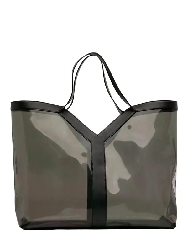 Saint Laurent 2025 Maxi Pvc Transparent Y Tote Bag - Black