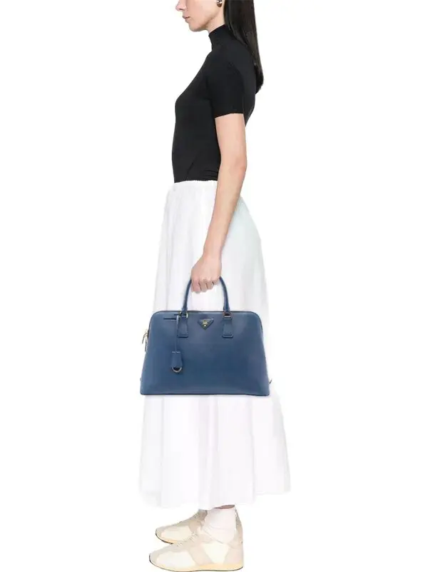 Prada Saffiano Lux Promenade Satchel - Blue