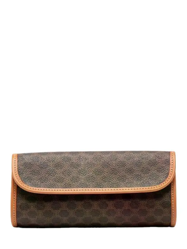 Celine Macadam Coated Canvas Clutch Bag - Brown