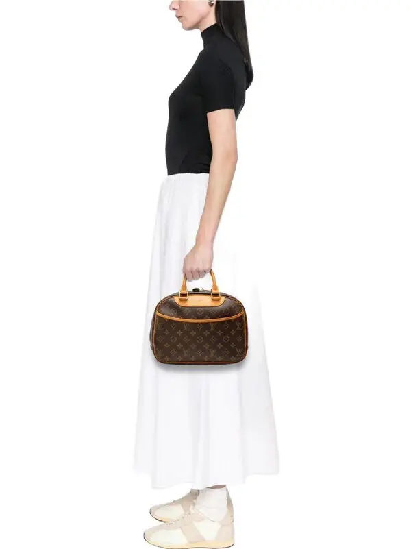 LOUIS VUITTON 2004 Monogram Trouville Handbag - Brown