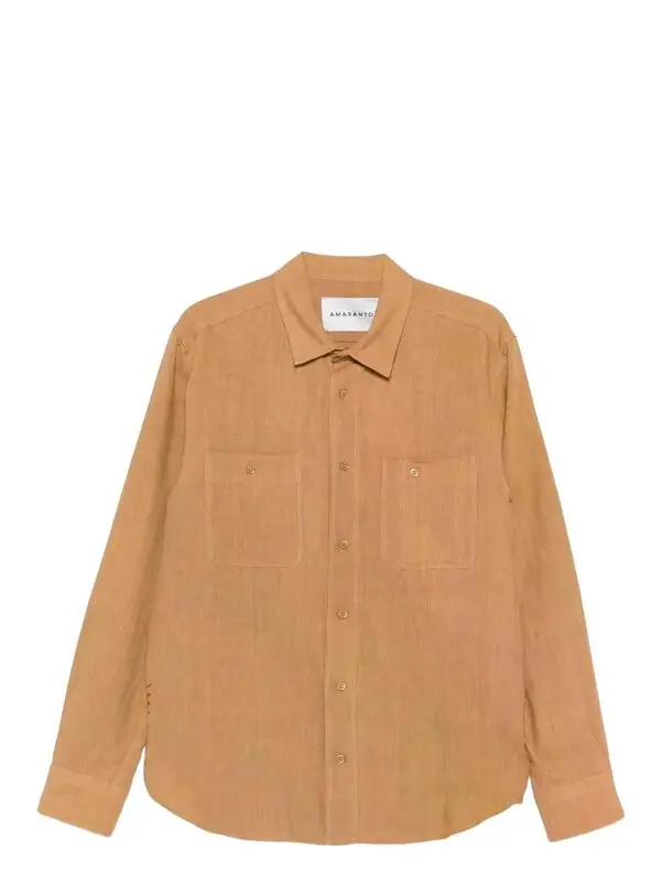 AMARANTO Chest-pockets Long-sleeve Shirt - Neutrals