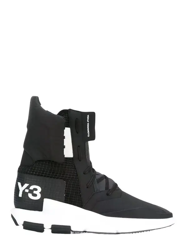 Y3 Logo Detail High-top Sneakers - Black