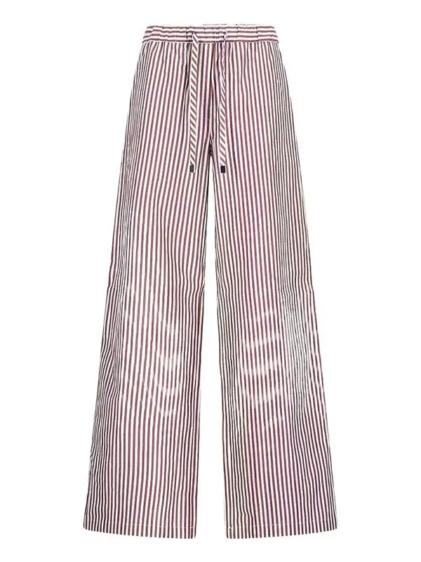 Attico Striped Drawstring Trousers - Red