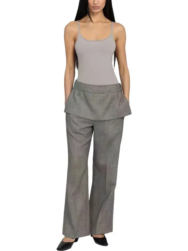 AMOMENTO Apron Layered Mini Skirt - Grey