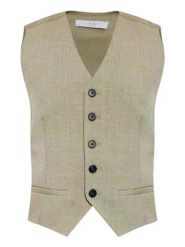IRO PARIS V-neck Button-up Waistcoat - Neutrals