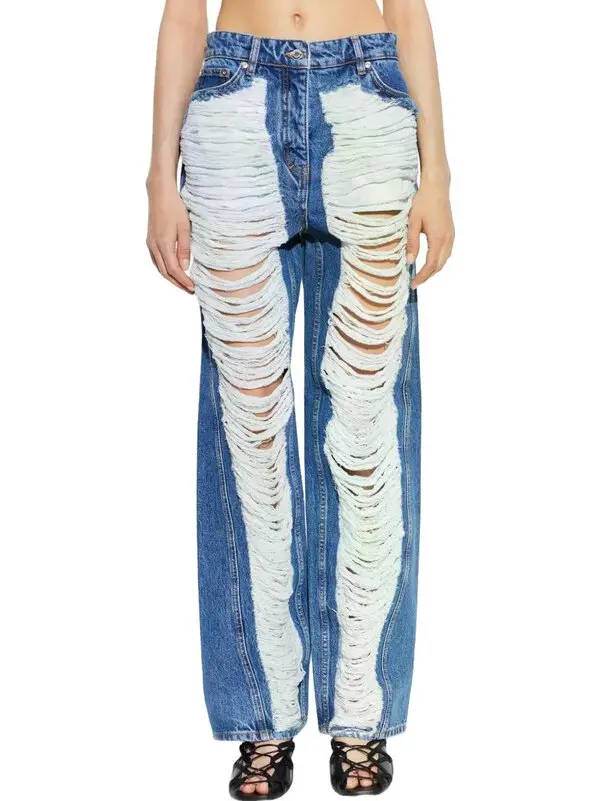 IRO PARIS Distressed Wide-leg Jeans - Blue