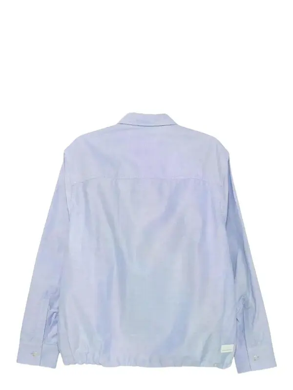 NINE:INTHE:MORNING Dexter Elasticated-hem Flap-pocket Shirt - Blue
