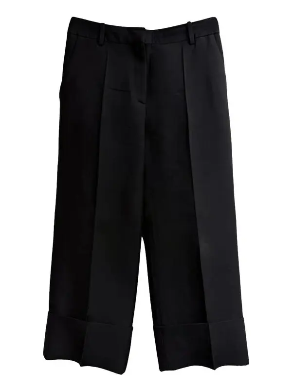 Valentino Garavani Pleated Cuffed-hem Trousers - Black