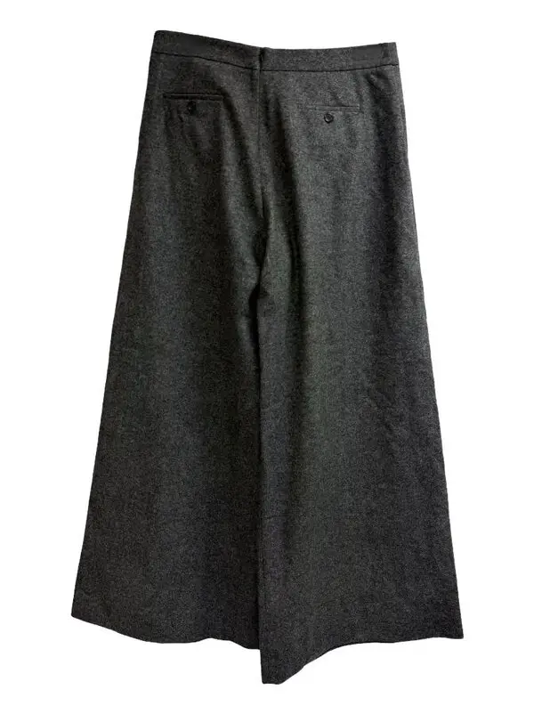 Max Mara Asymmetric Herringbone Wool Wide-leg Trousers - Grey