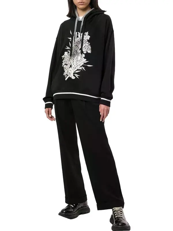 PORTS V Embroidered Tiger Hoodie - Black