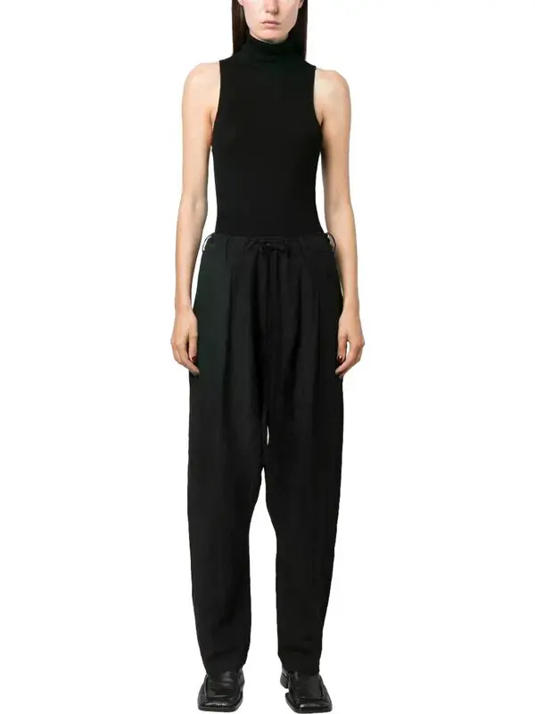 FORME D'EXPRESSION Linen Blend Sarouel Trousers - Black
