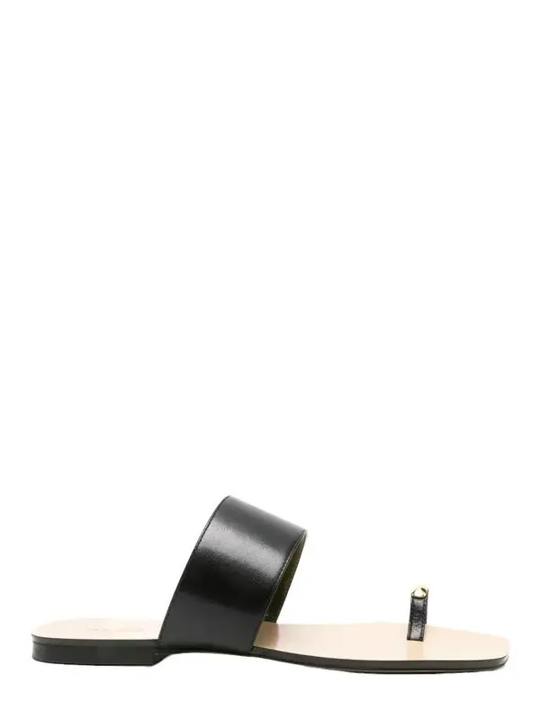 MARIA LUCA Toe-ring Leather Sandals - Black
