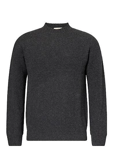 John Smedley Oxnard Crewneck Cashmere And Wool-blend Jumper - Dark Ash