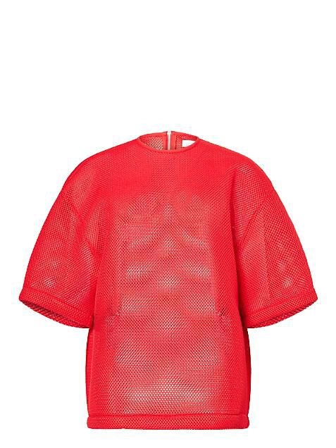 THE FRANKIE SHOP Nela Boxy-fit Mesh T-shirt - Red