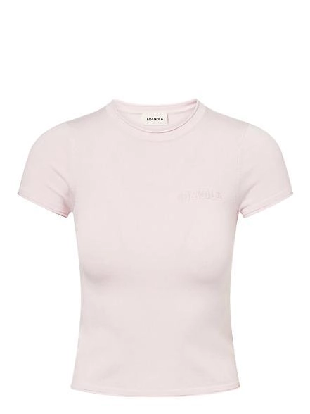 ADANOLA Knitted Crewneck T-shirt - Pink