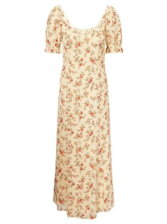 REFORMATION Gloria Floral-print Puff Sleeve Midi Dress - Wistful