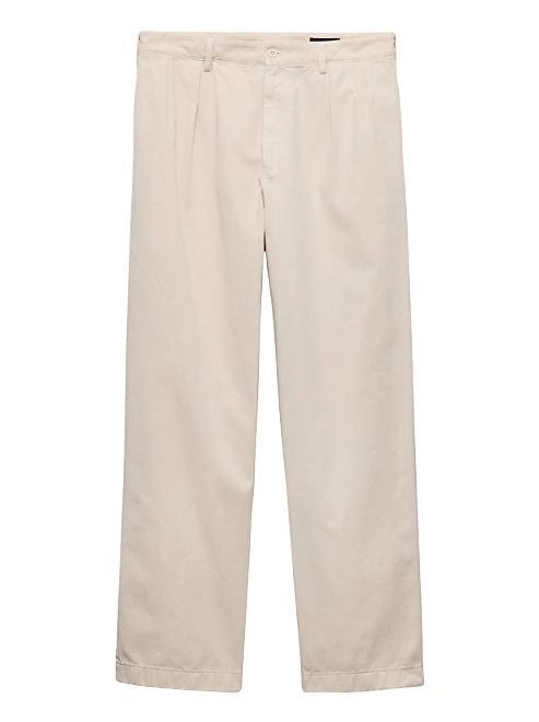 Prada Wide-leg Cotton Trousers - Neutral