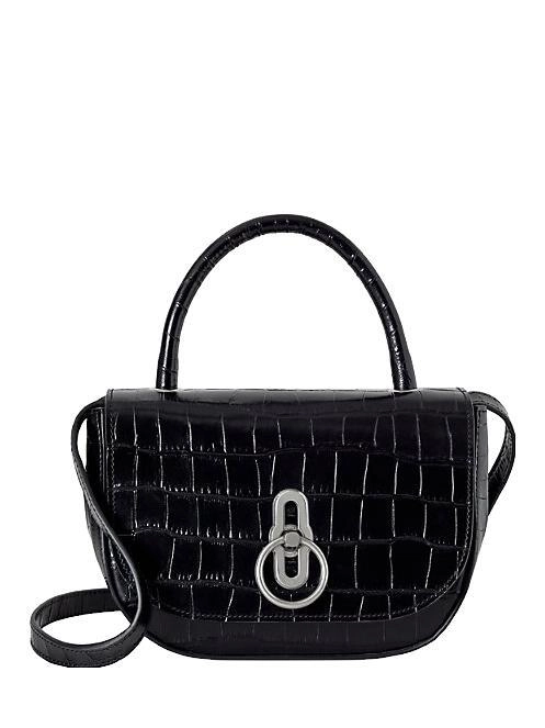 Mulberry Amberley Small Croc-effect Leather Top-handle Bag - Black