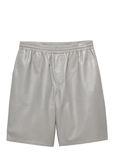 Prada Leather Bermuda Shorts - Grey