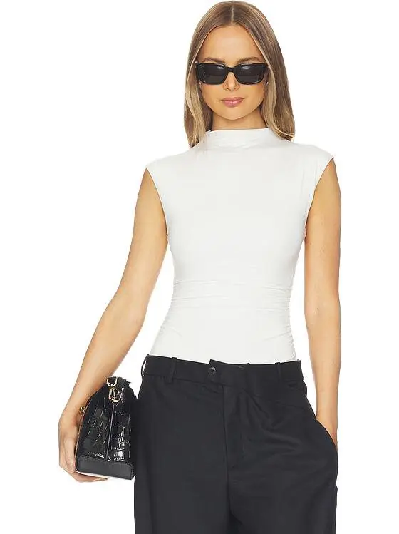 SANS FAFF Mock Neck Bamboo Bodysuit In . Also - White