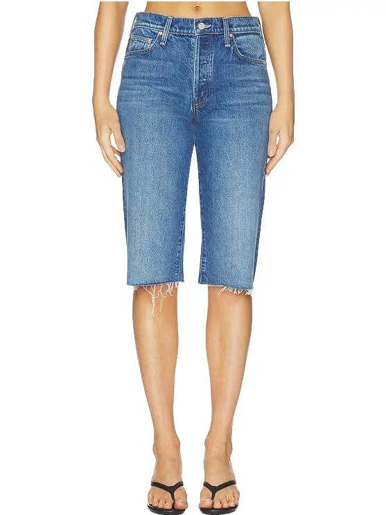 MOTHER The Kick It Half N Half Fray Short - Blue