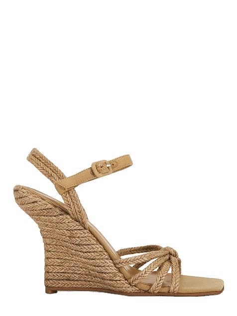 Jeffrey Campbell Harvester Raffia Wedge Sandal - Tan