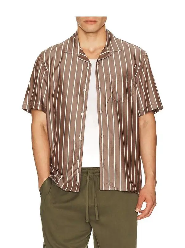 Onia Tencel Convertible Vacation Shirt In . Also - Brown