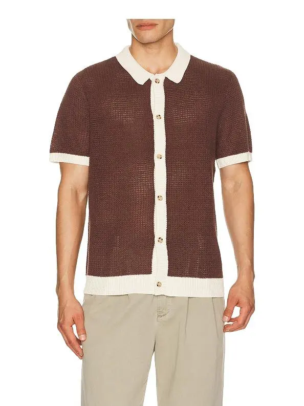 Onia Linen Button Up Shirt In . Also - Brown