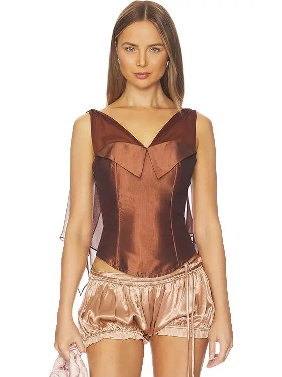 KIM SHUI Kemle Corset Top In . Also - Brown