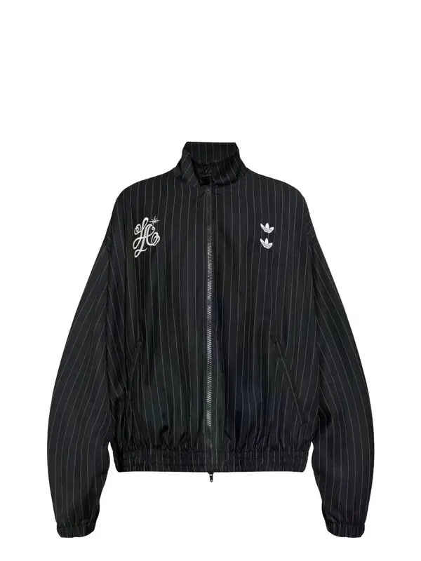 Adidas Chavarria Pinstriped Logo-embroidered Sweater - Black