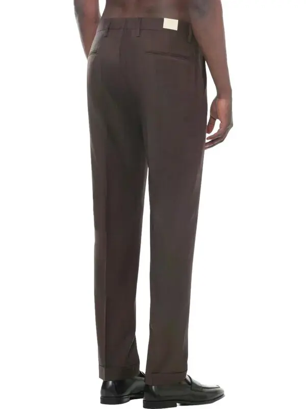 BRIGLIA 1949 Tailored Trousers With Turn-up Cuffs - Brown