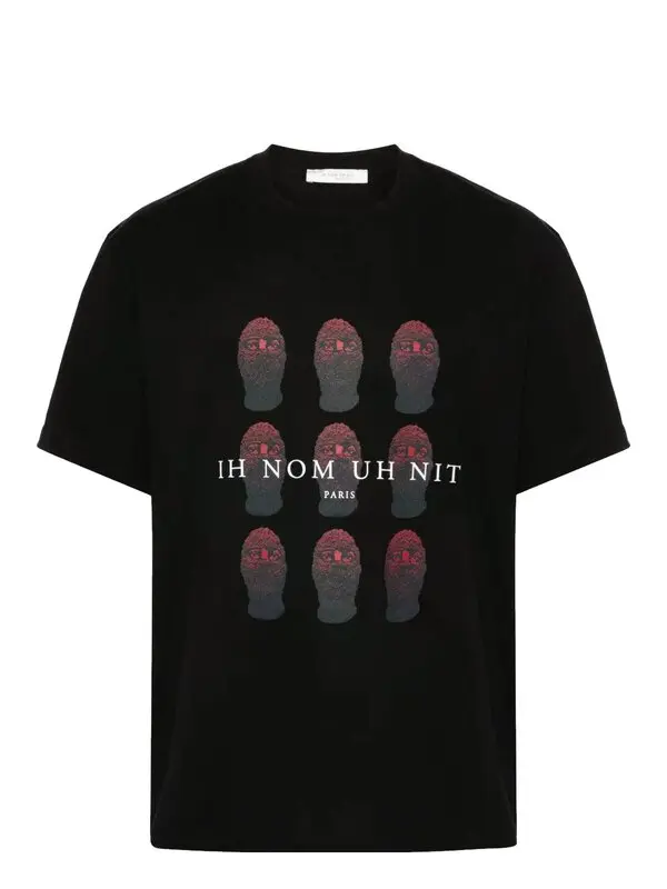 IH NOM UH NIT Red Masks-print T-shirt - Black