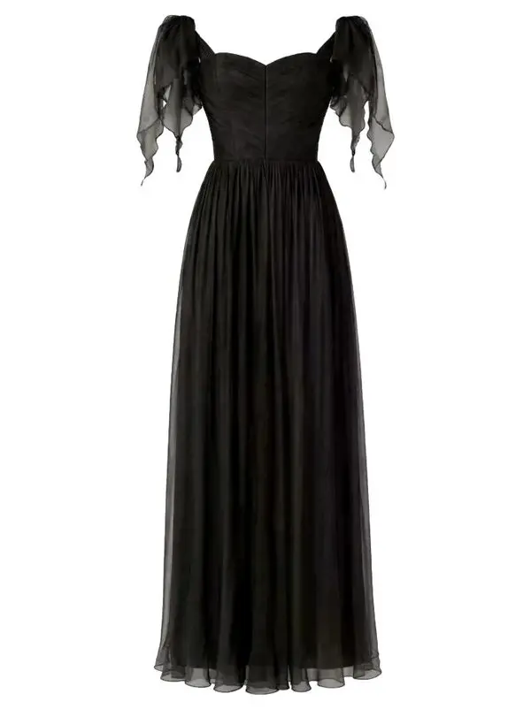 ROSERRY Elizabeth Off-shoulder Ruched Maxi Dress - Black