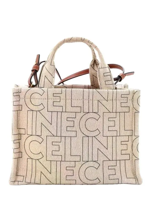 Celine Cabas Thais Triomphe Printed Canvas Small Tote Bag - Neutrals
