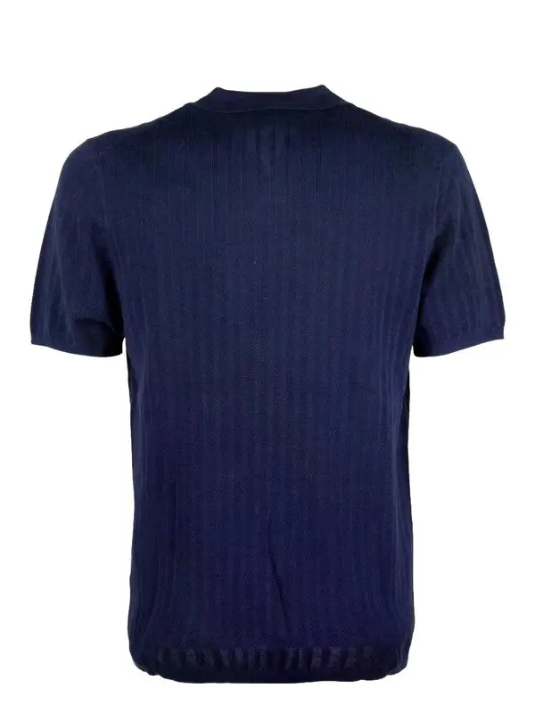 PEOPLE OF SHIBUYA Ribbed-knit Short-sleeve T-shirt - Blue