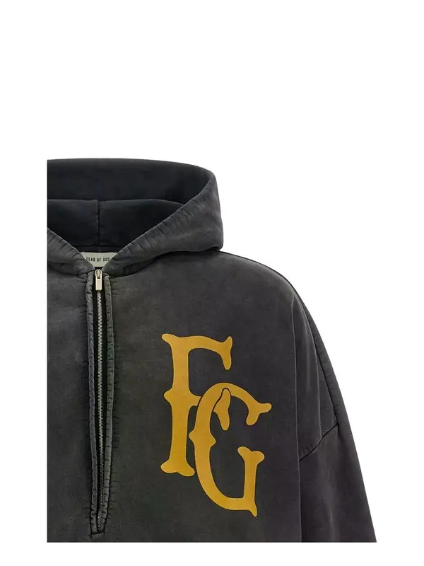 Fear Of God Baseball Club Half-zip Hoodie - Grey