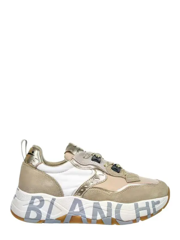VOILE BLANCHE Club105 Lace-up Sneakers With Paneled Design - Neutrals